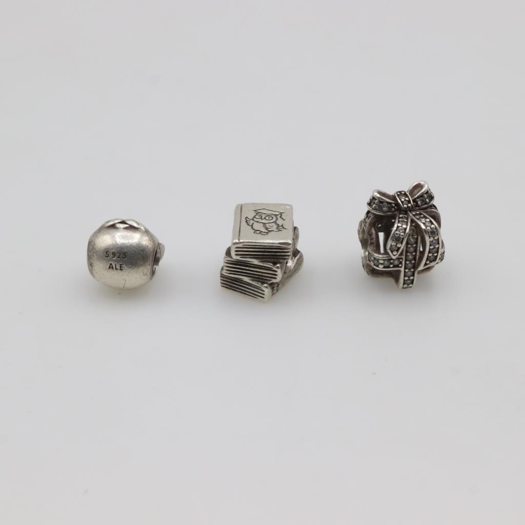Pandora Sterling Silver Charms, 3 Pieces | Property Room
