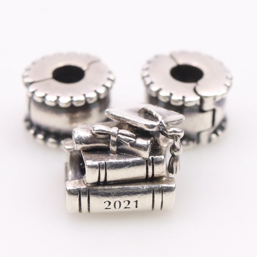 Pandora Sterling Silver Charms, 3 Pieces | Property Room