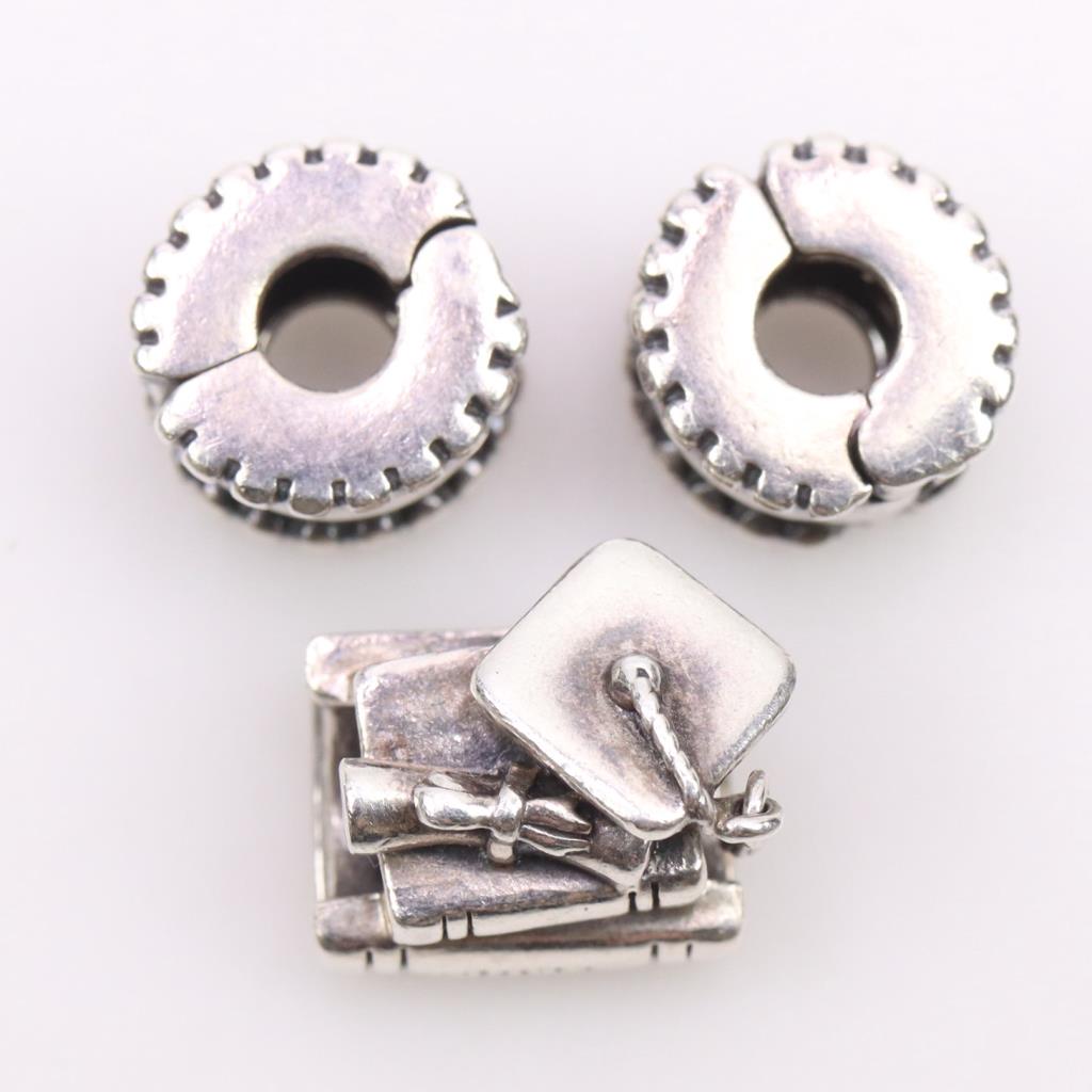 Pandora Sterling Silver Charms, 3 Pieces | Property Room