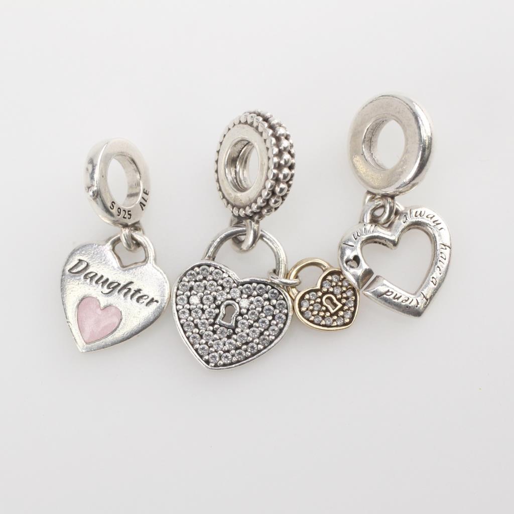 Pandora Sterling Silver Charms, 3 Pieces | Property Room