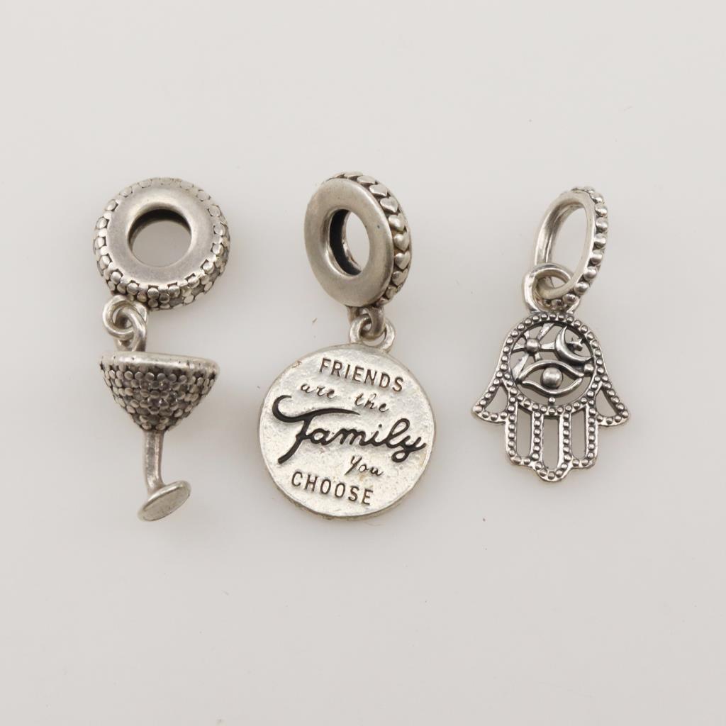 Pandora Sterling Silver Charms, 3 Pieces | Property Room