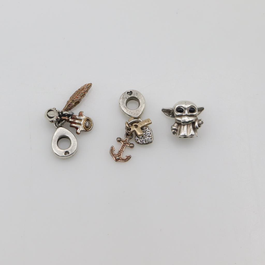 Pandora Sterling Silver Charms, 3 Pieces | Property Room
