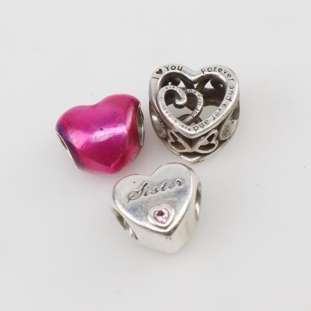 Pandora Sterling Silver Charms, 3 Pieces | Property Room