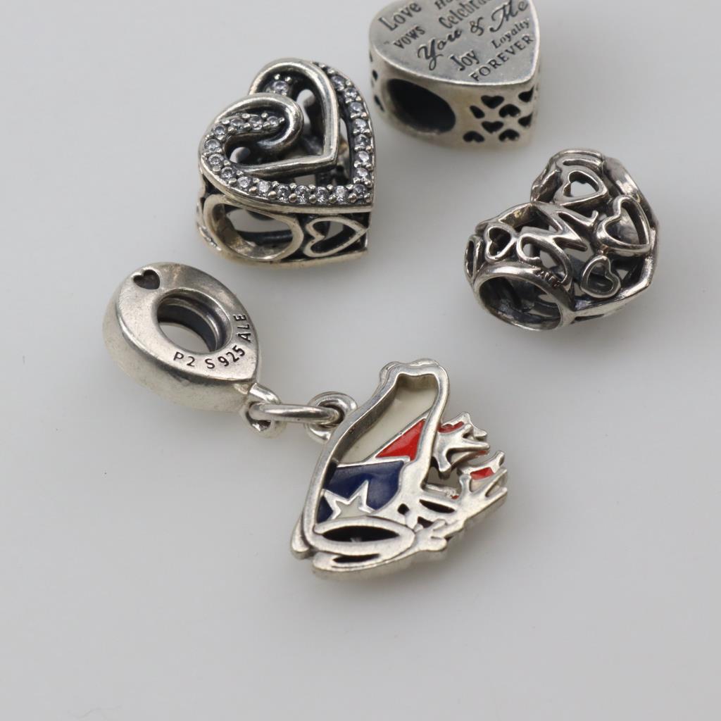 Pandora Sterling Silver Charms, 4 Pieces | Property Room
