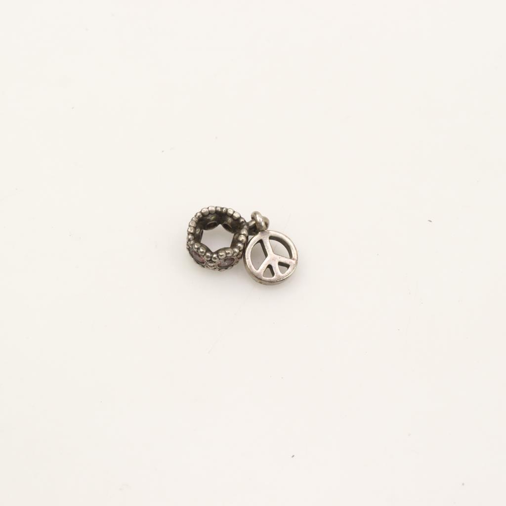 Pandora Sterling Silver Dangle Peace Sign Charm | Property Room