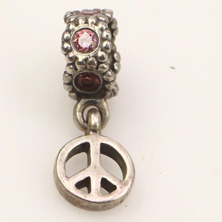 Pandora Sterling Silver Dangle Peace Sign Charm | Property Room