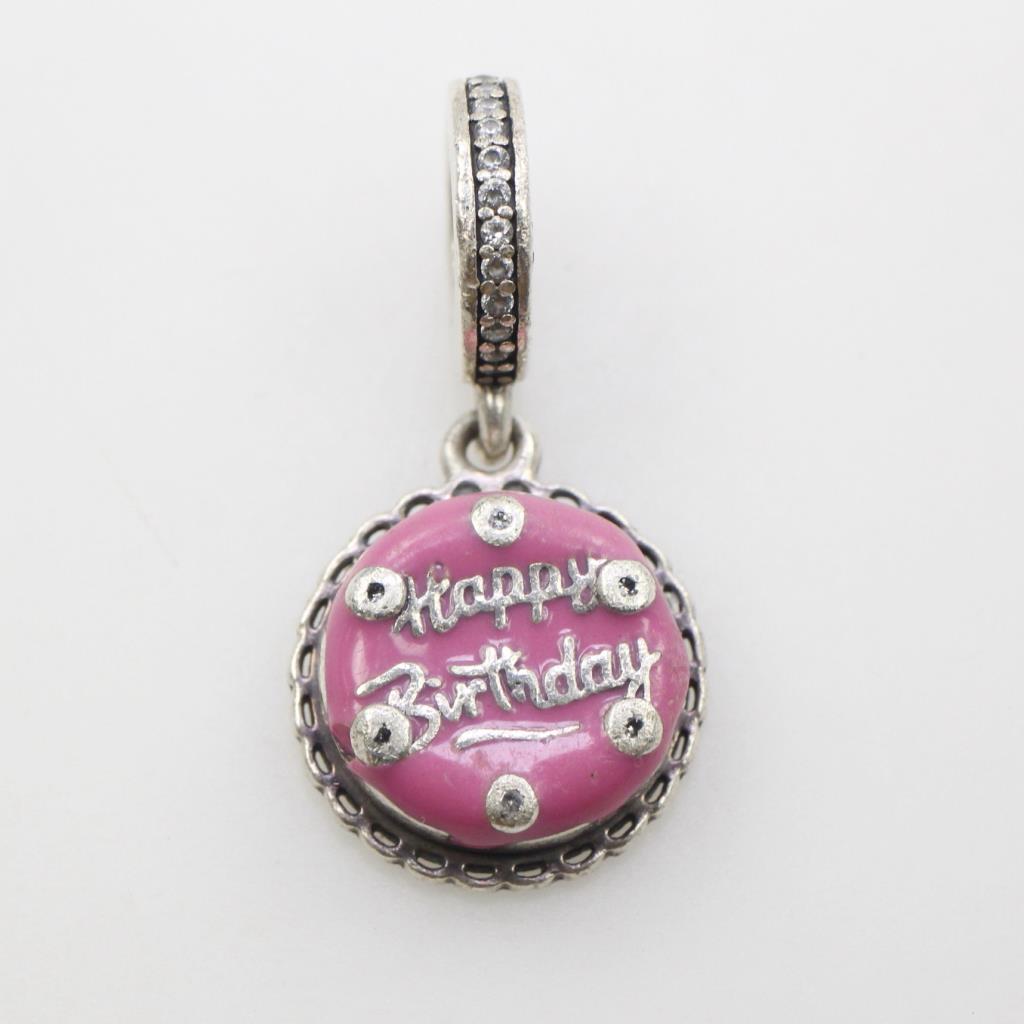 Pandora Sterling Silver Happy Birthday Cake Dangle Charm | Property Room
