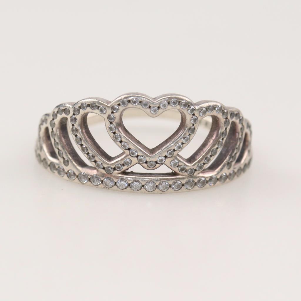 Pandora Sterling Silver Hearts Tiara Ring | Property Room