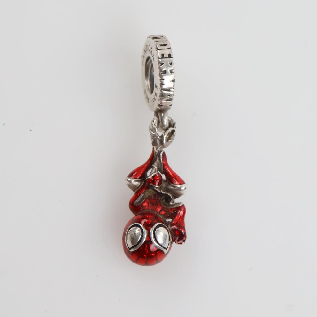 Pandora Sterling Silver Marvel Hanging Spider-Man Dangle Charm ...