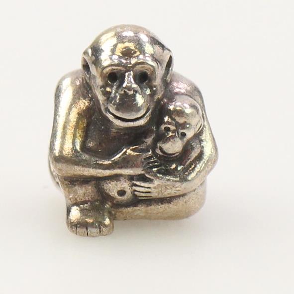 Pandora Sterling Silver Monkey Mother & Baby Charm | Property Room