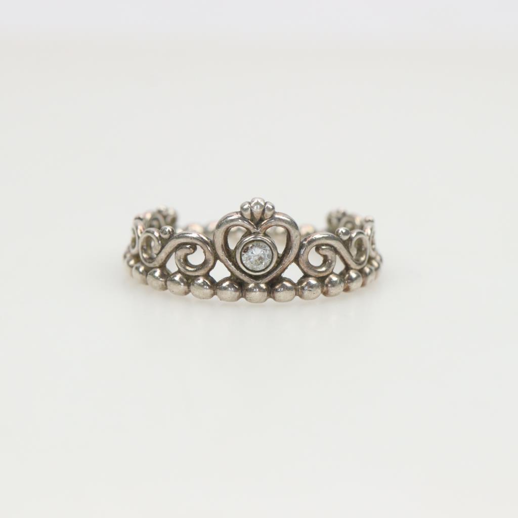 Pandora Sterling Silver Princess Tiara Crown Ring | Property Room