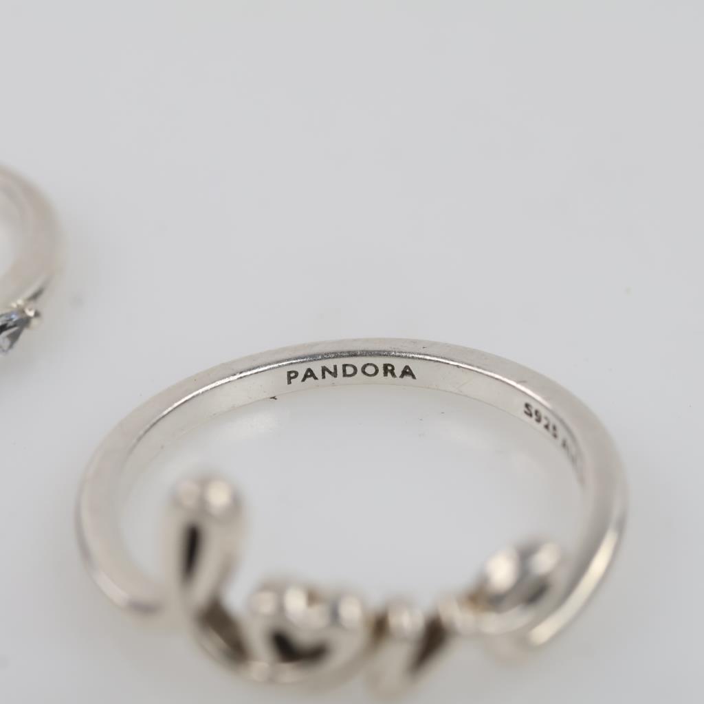 Pandora Sterling Silver Rings, 3 Pieces | Property Room