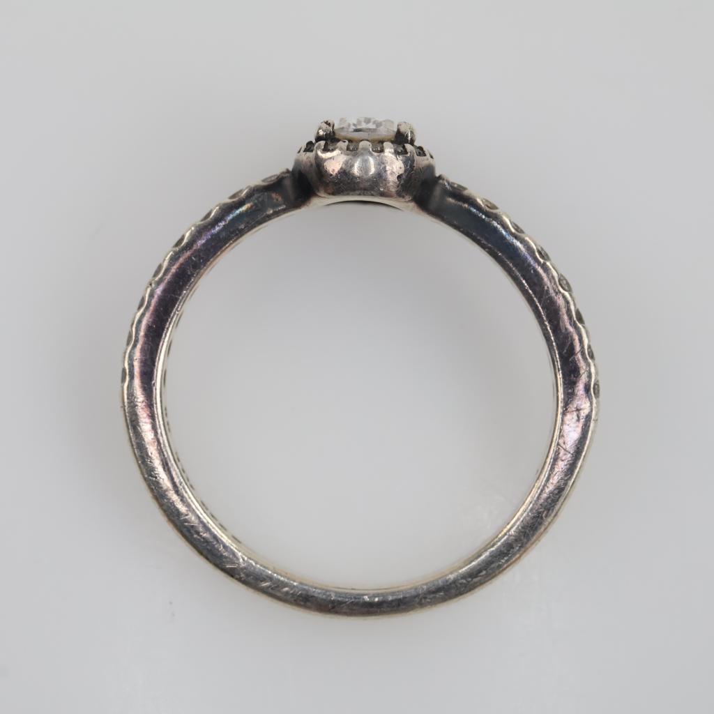 Pandora Sterling Silver Sparkling Pear Halo Ring | Property Room