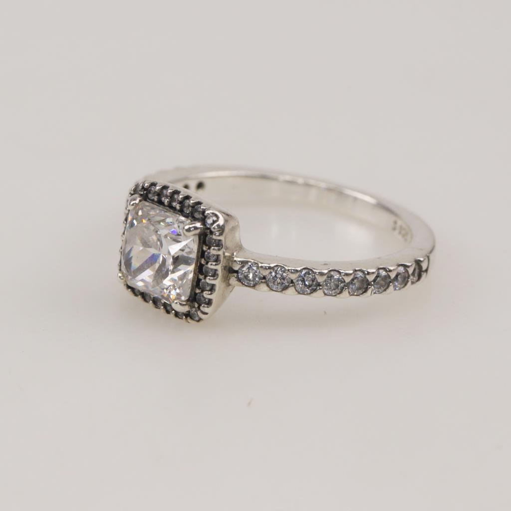Pandora Sterling Silver Sparkling Square Halo Ring | Property Room