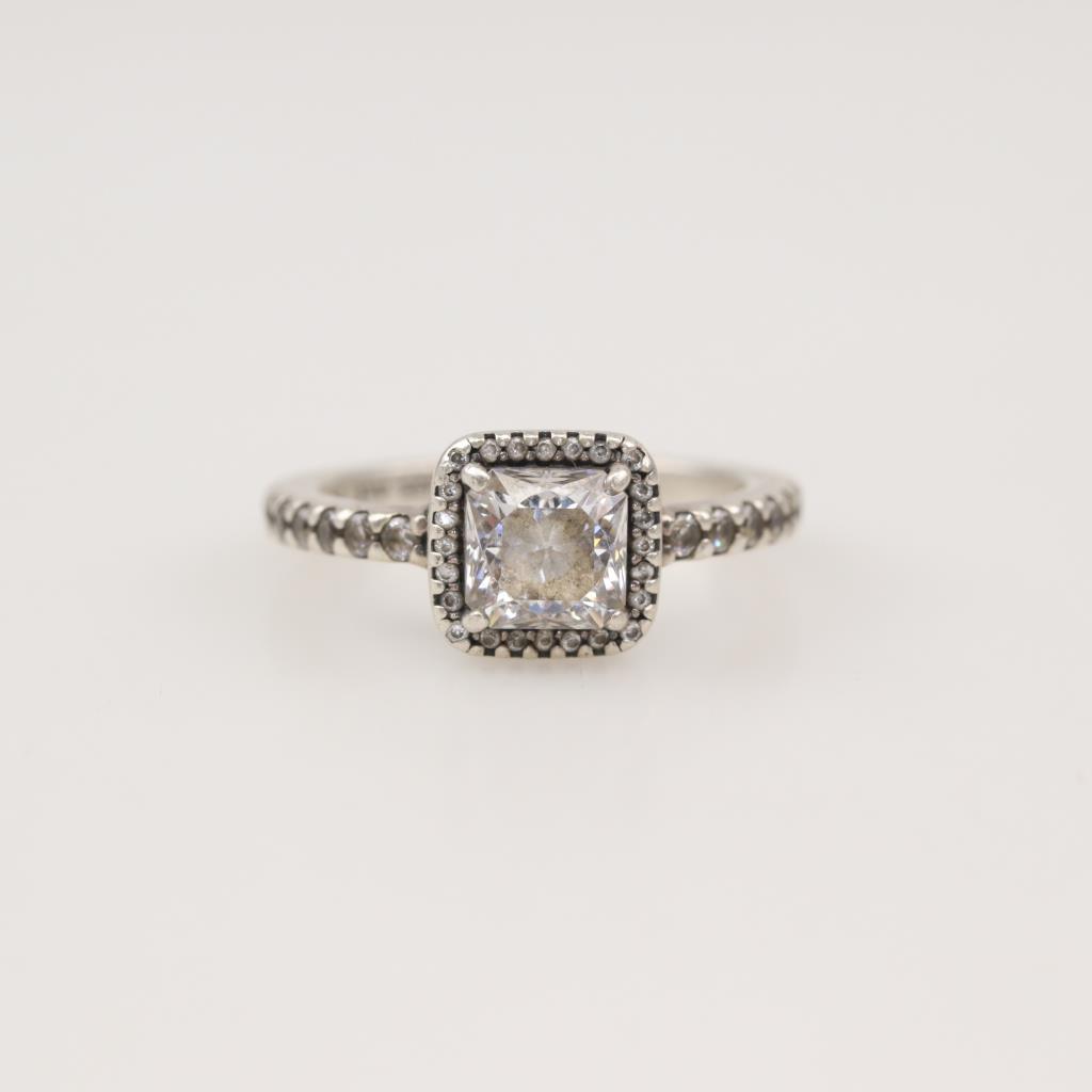 Pandora Sterling Silver Square Sparkle Halo Ring | Property Room