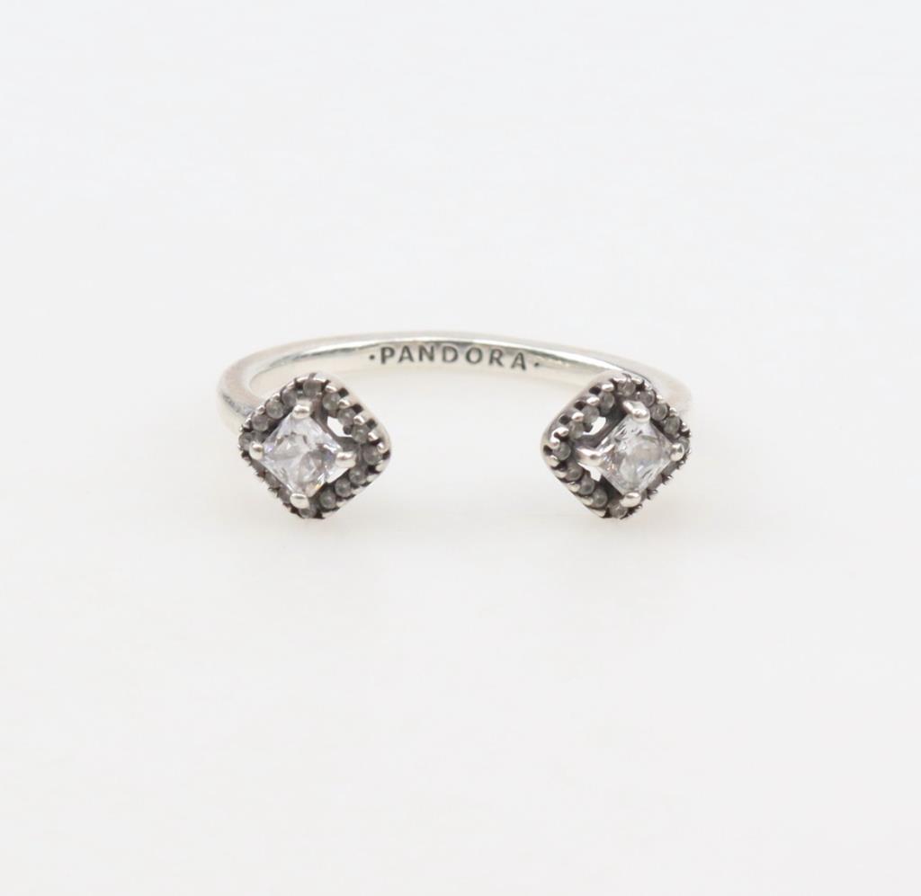 Pandora Sterling Silver Square Sparkle Open Ring | Property Room