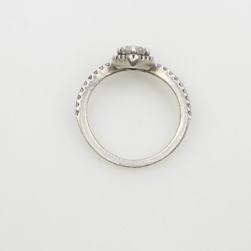 Pandora Sterling Silver Square Sparkle Wishbone Ring | Property Room