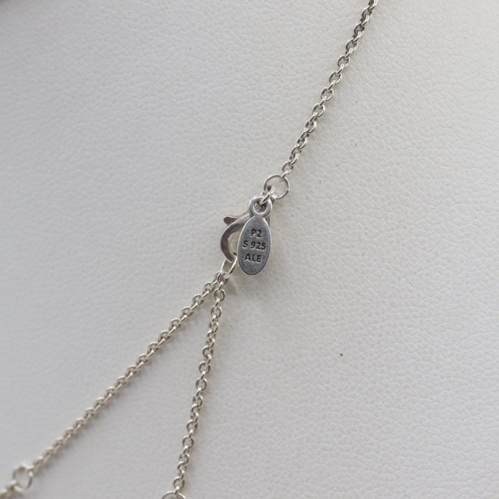 Pandora Sterling Silver Timeless Elegance Necklace And Clear Stone ...