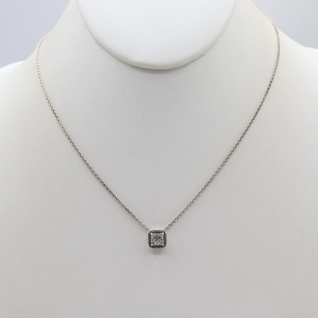 Pandora Sterling Silver Timeless Elegance Necklace And Clear Stone ...