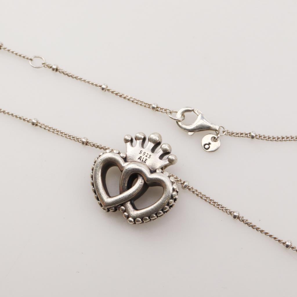 Pandora Sterling Silver United Regal Hearts Beaded Necklace | Property Room