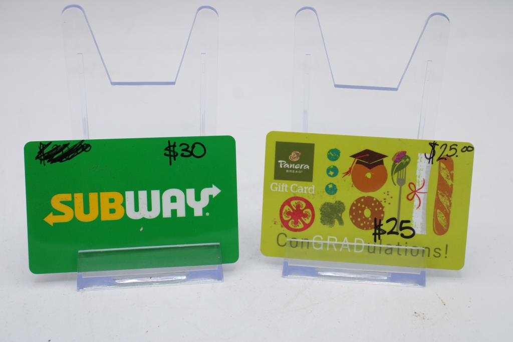 Panera, Subway, And More Gift Card Lot, 7 Pieces | Property Room