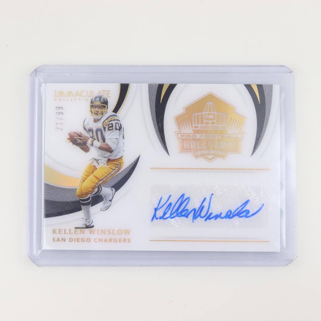 Panini Kellen Winslow Autographed Immaculate Pro Football Hall Of Fame ...