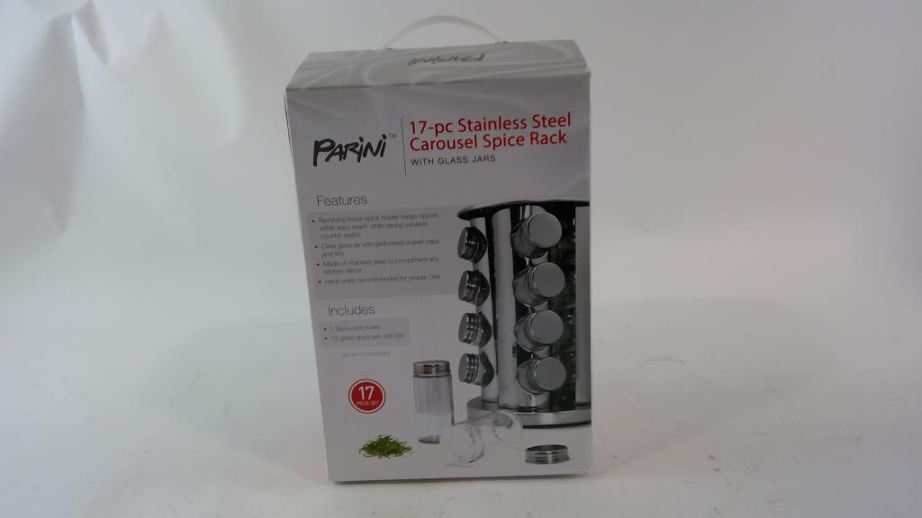 Parini 17-pc Stainless Steel Carousel Spice Rack | Property Room