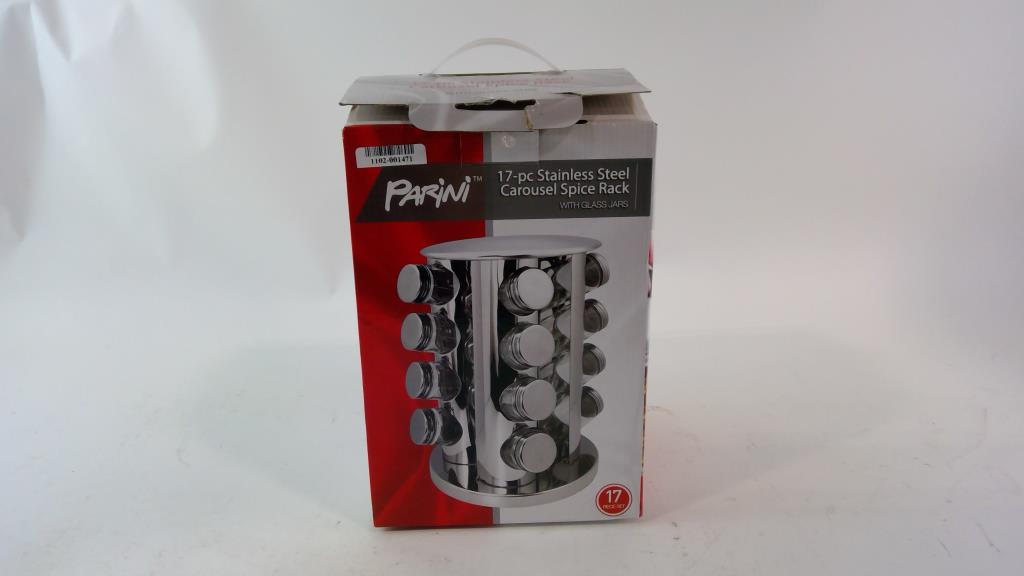Parini 17-pc Stainless Steel Carousel Spice Rack | Property Room