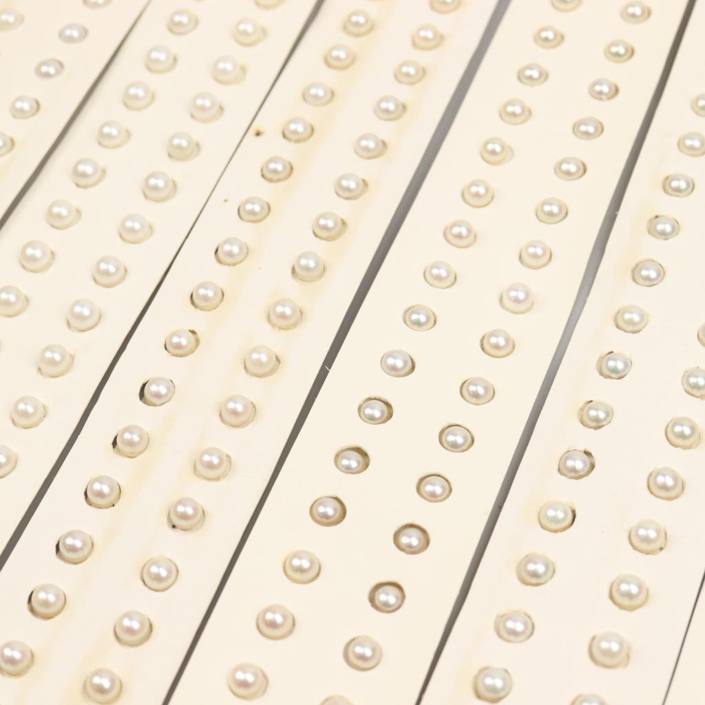 Pearl Beads Half Drilled Flat Round, 6 Sets | Property Room