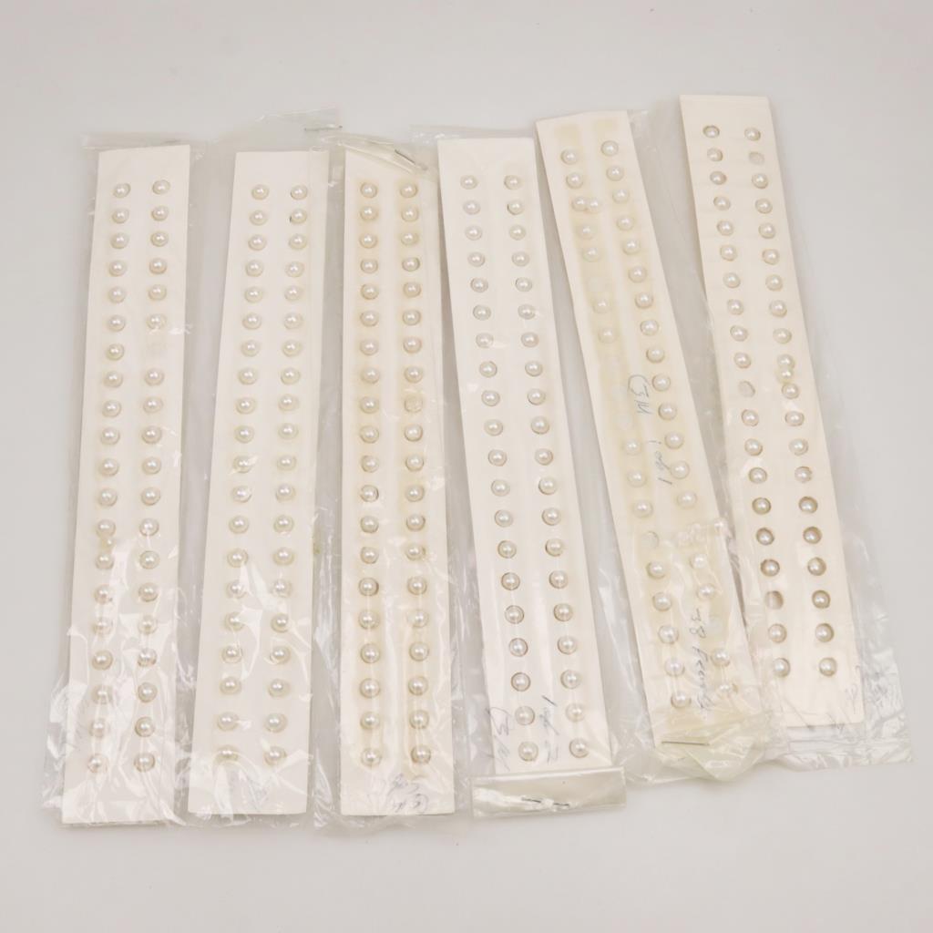 Pearl Beads Half Drilled Flat Round, 6 Sets | Property Room