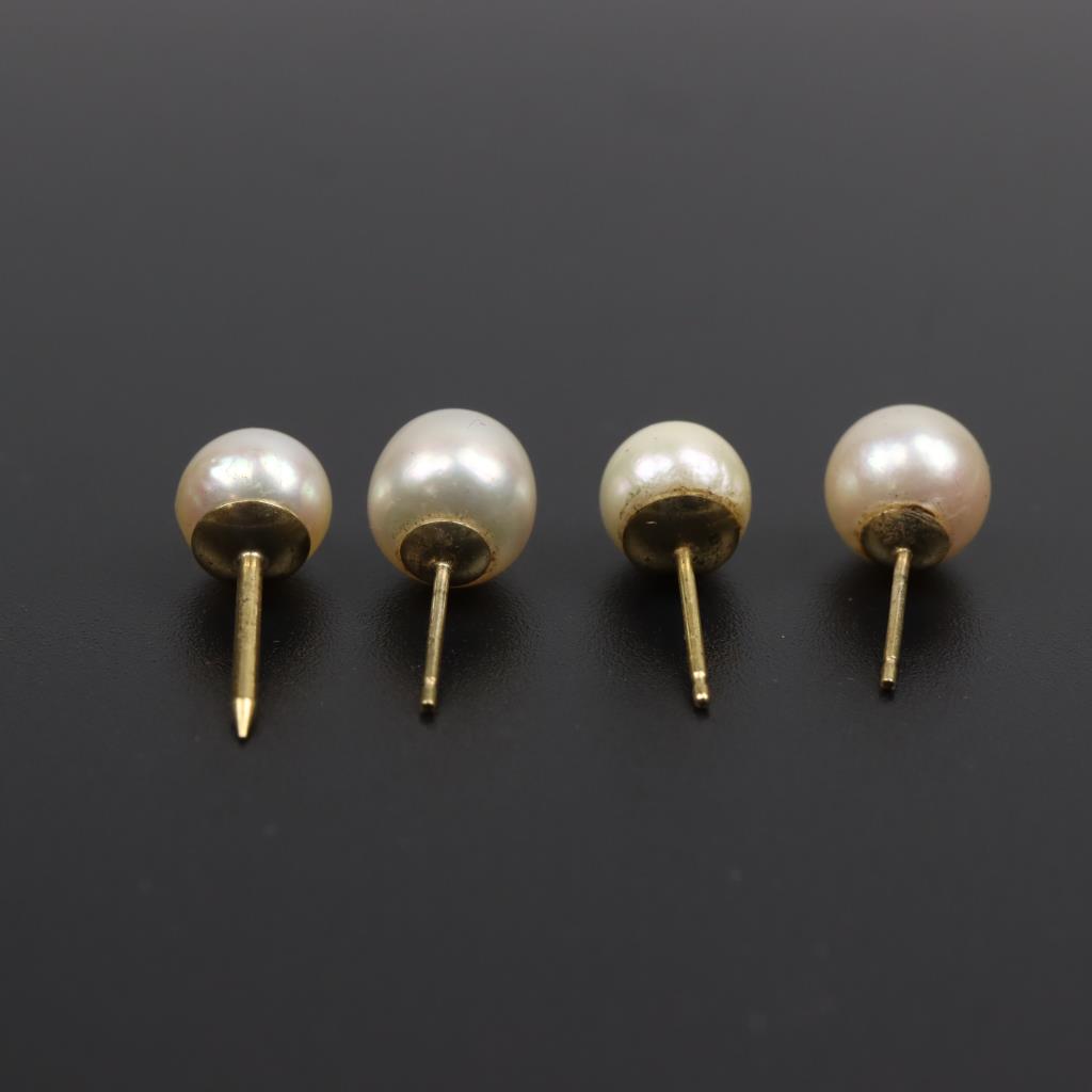 Pearl Stud 14kt Gold Earrings And Pearl Pin | Property Room