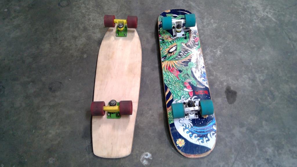 Penny And Golden Dragon Skateboards With Singular Crutch, 3 Pieces ...