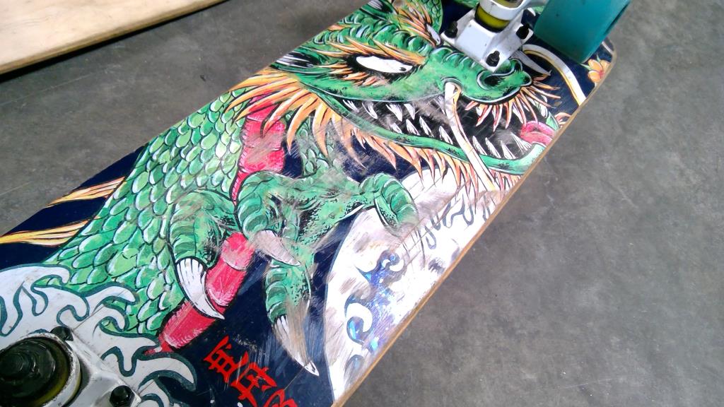 Penny And Golden Dragon Skateboards With Singular Crutch, 3 Pieces ...