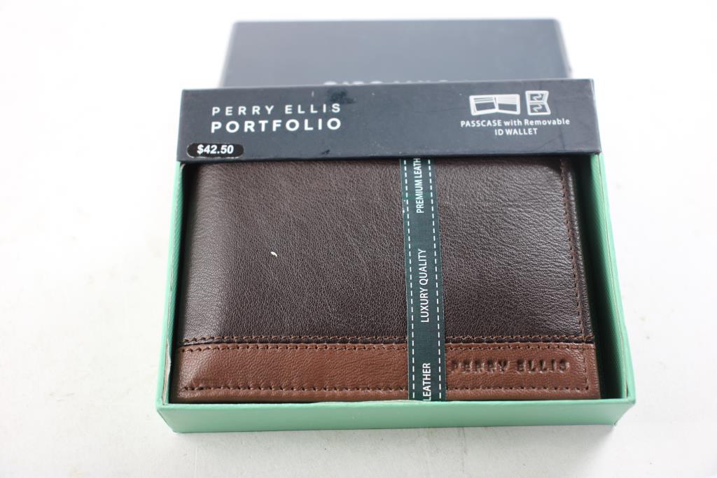 Perry Ellis Brown Leather Wallet | Property Room