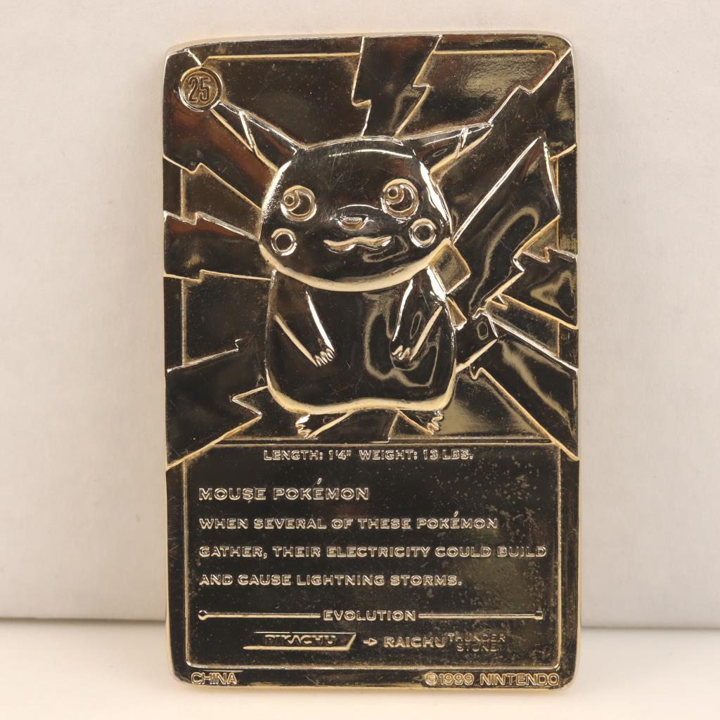 Pikachu Nintendo Metal Trading Card | Property Room