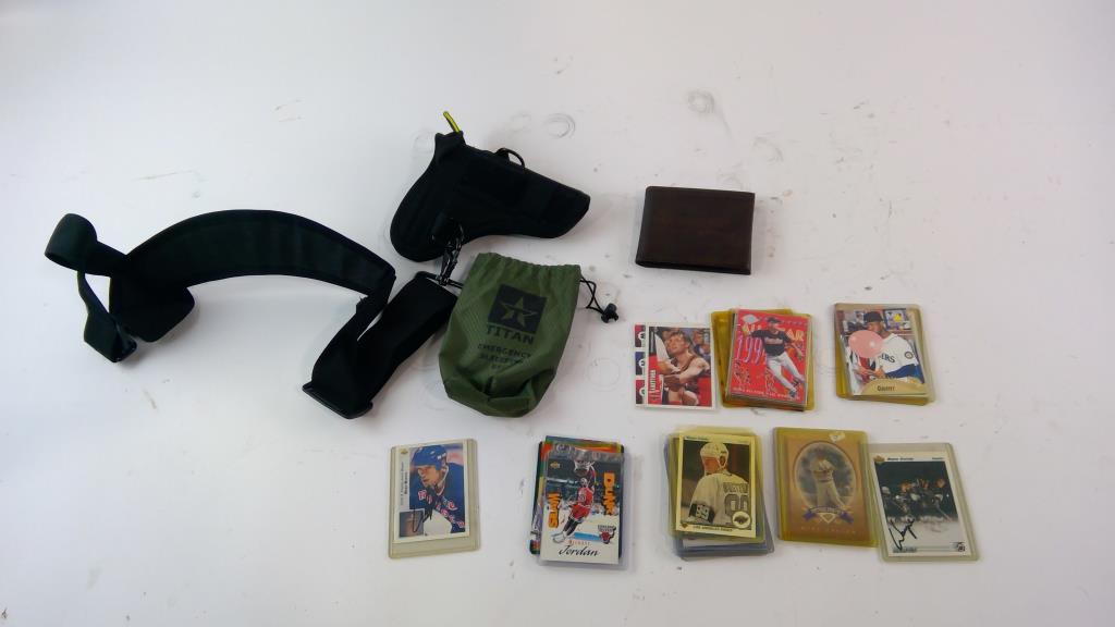 Pistol Holster, Wallet And Trading Cards | Property Room