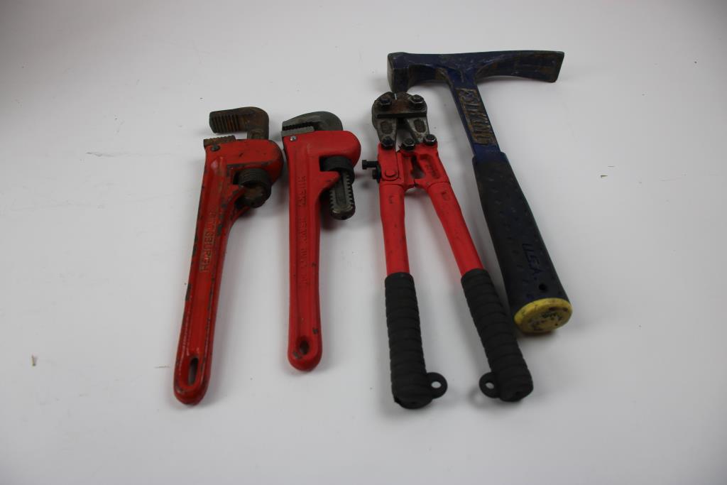Pittsburgh Pipe Wrench, Hyper Tough 16 Oz Claw Hammer, Milwaukee 14 ...