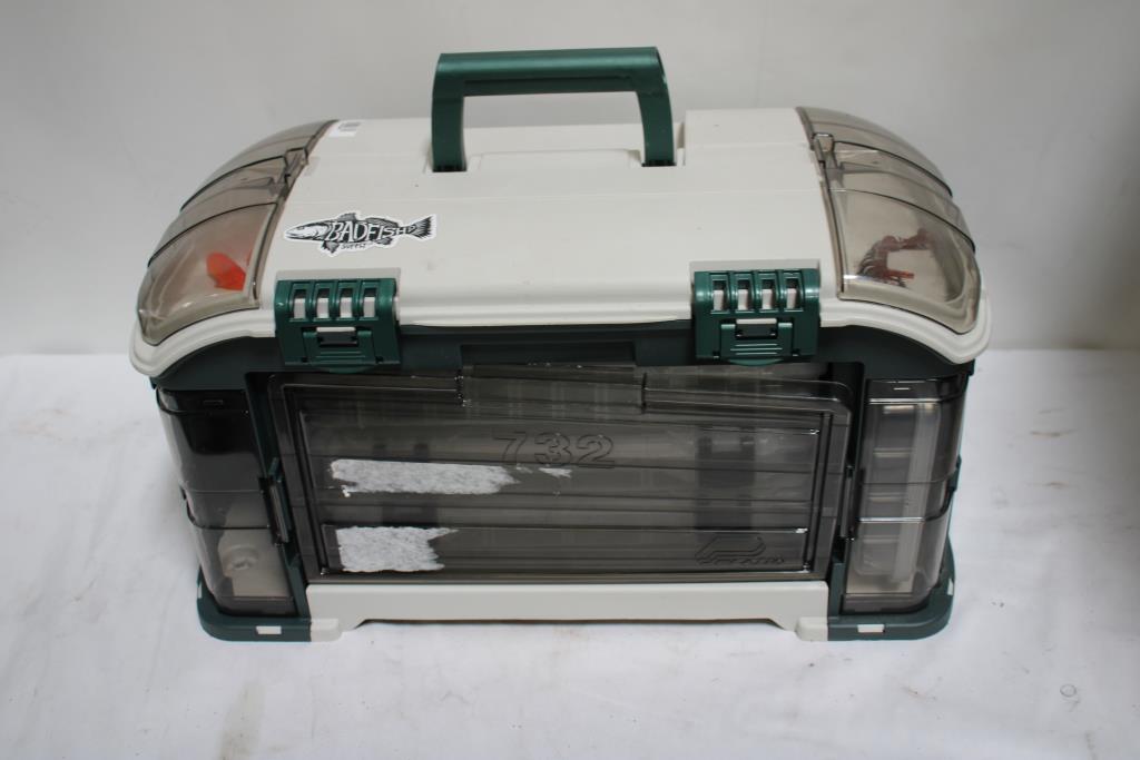 Plano Tackle Box, Roadside Minnows Rubber Bait, 10+ Pieces | Property Room