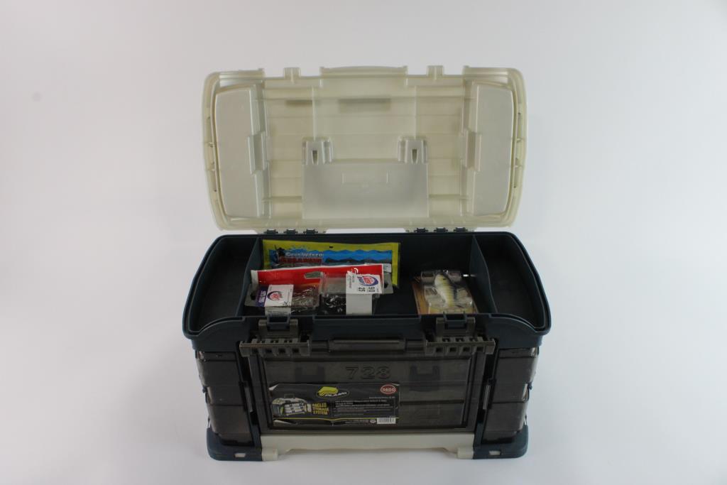Plano Tackle Box With Baits, Hooks & More, 10+ Pieces | Property Room