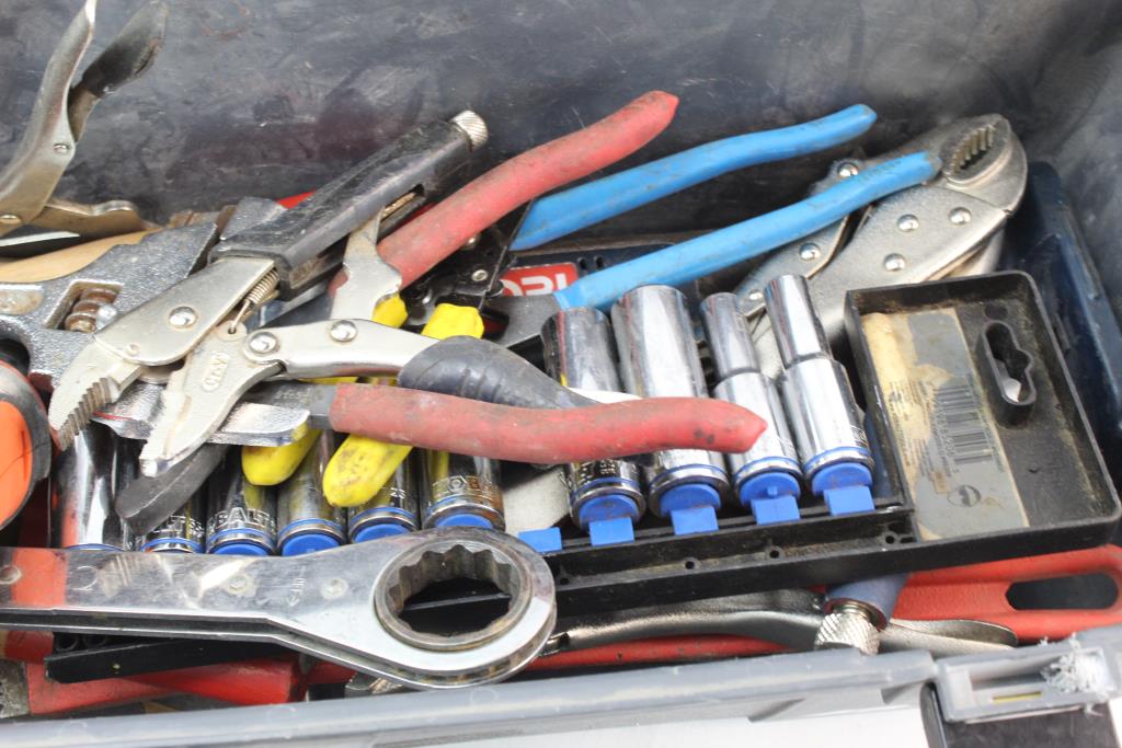 Plano Tool Box With Power Tools And Misc 15 Plus Pieces | Property Room