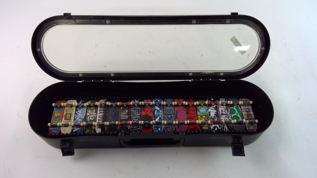 Plastic Carrying Case With Tech Decks, 18 Pieces | Property Room