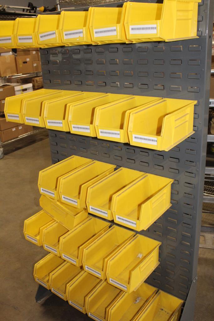 Plastic Stackable Bins With Metal Rack | Property Room