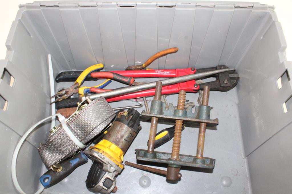 Plastic Tote With Tools, 6+ Pieces | Property Room