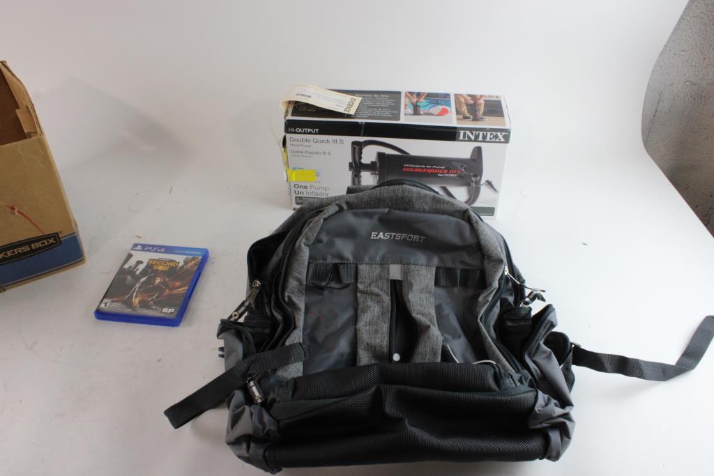 Playstation 4 Game, Hand Pump, Backpack | Property Room