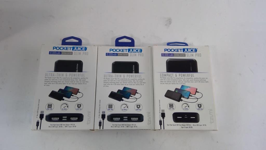 Pocket Juice Slim Pro Battery Pack, 3 Pieces | Property Room