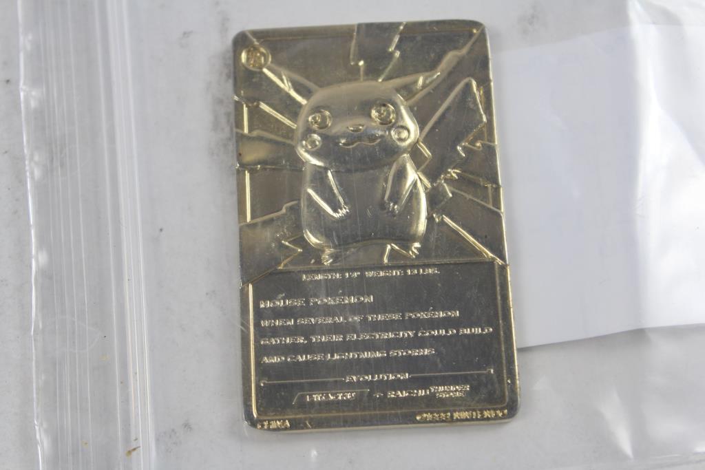 Pokemon Pikachu Gold Medal Card Collectible | Property Room
