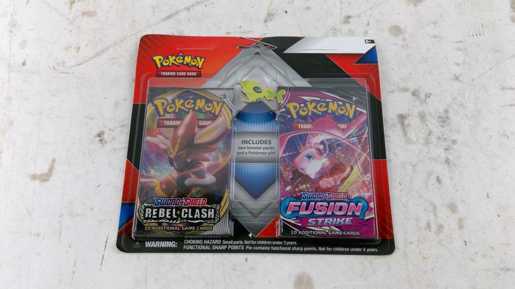 Pokemon Rebel Clash + Fusion Strike Boost Packs W/ Pin | Property Room