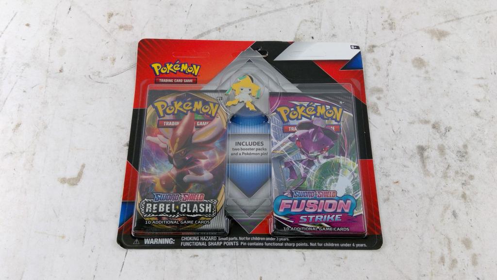 Pokemon Rebel Clash + Fusion Strike Boost Packs W/ Pin | Property Room
