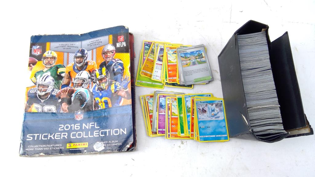 Pokemon Trading Cards And NFL Sticker Collection Lot, 100+ Pieces ...