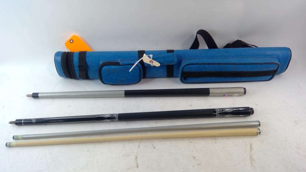 Pool Cue Case With Pool Cues, 3 Pieces | Property Room